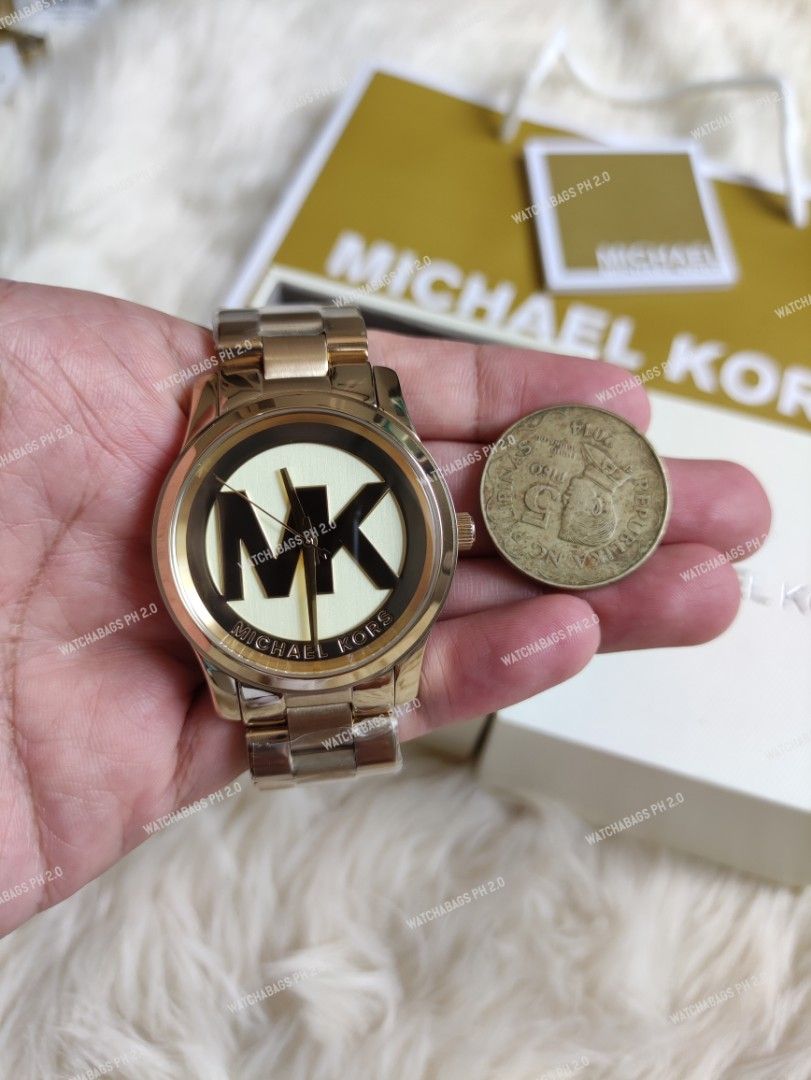Authentic MK Logo 38mm Gold Tone Watch, Women's Fashion, Watches ...