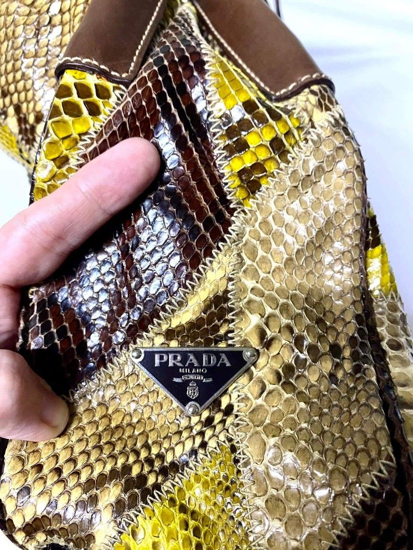 AUTHENTIC Prada Limited Edition Python Snakeskin "Patch Pitone" Bag ...