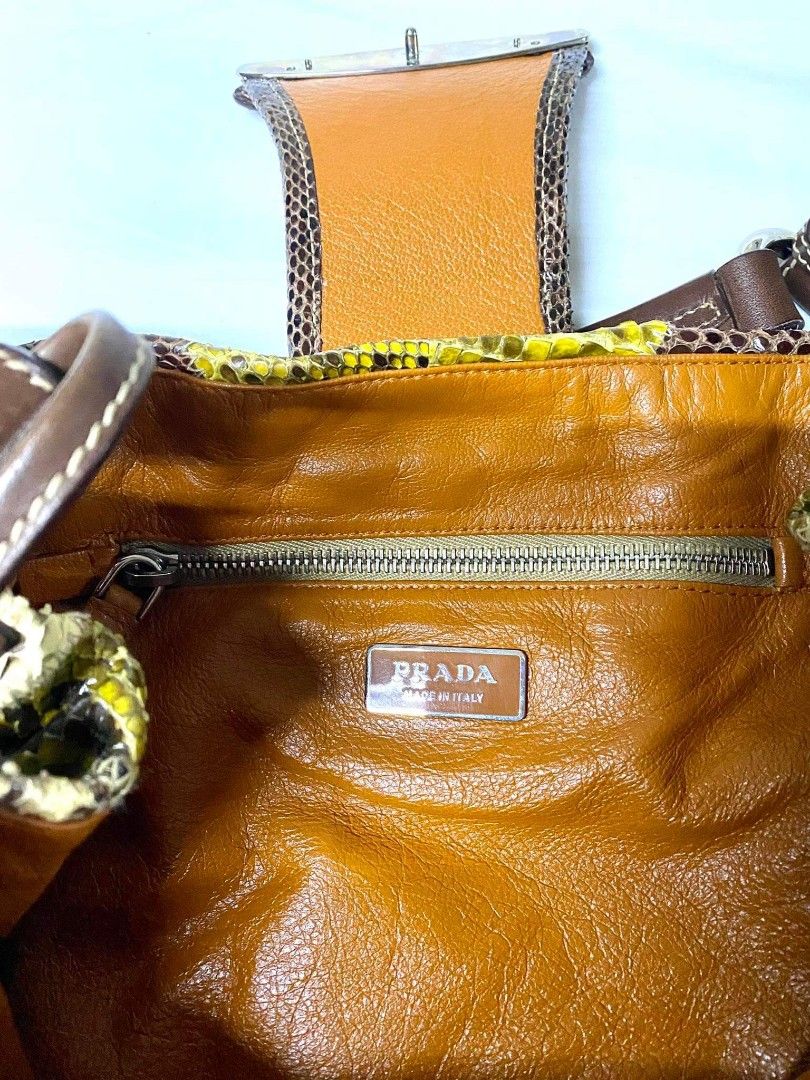 AUTHENTIC Prada Limited Edition Python Snakeskin "Patch Pitone" Bag ...