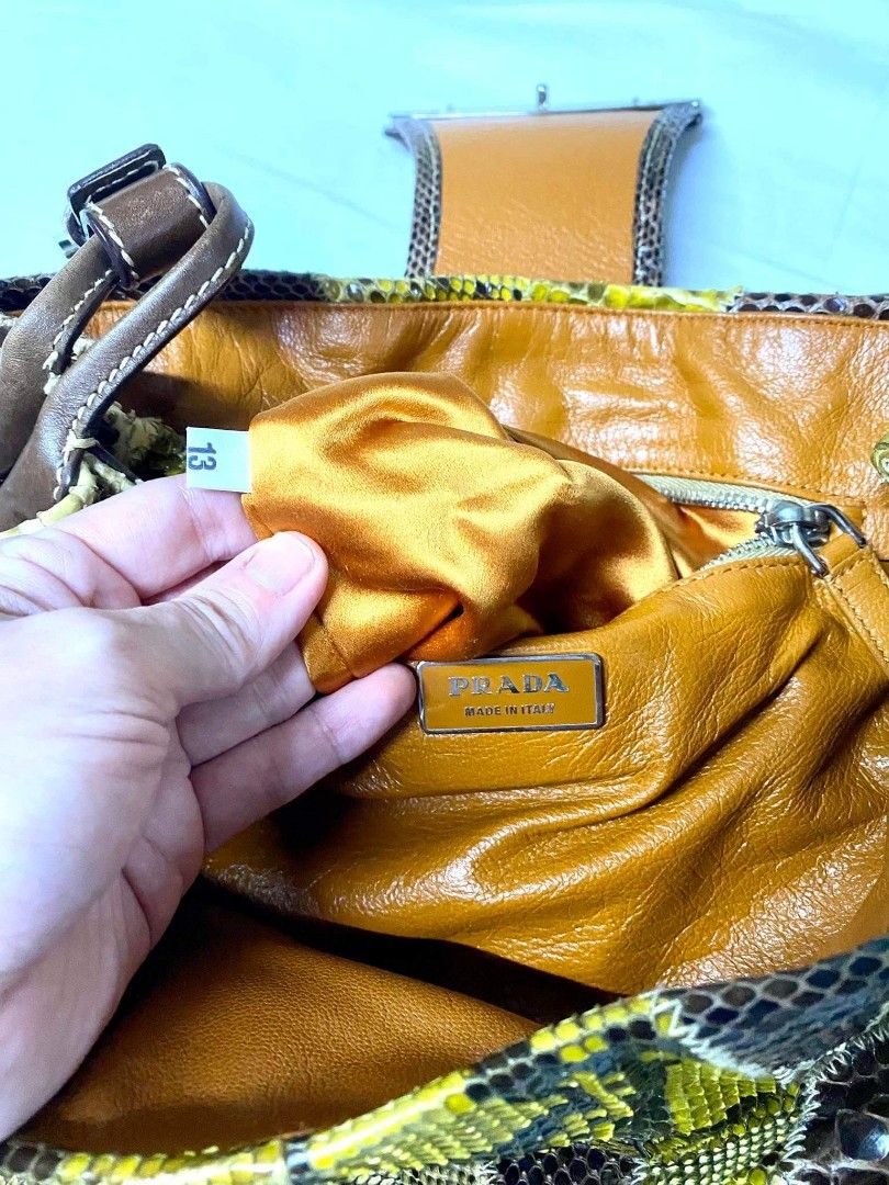 AUTHENTIC Prada Limited Edition Python Snakeskin "Patch Pitone" Bag ...