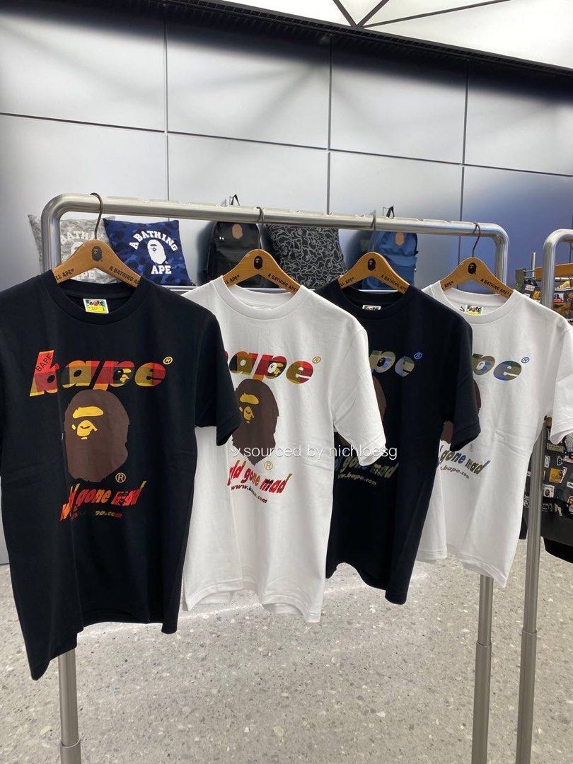BAPE BLOCK CHECK WGM APE HEAD TEE, Men's Fashion, Tops & Sets, Tshirts & Polo Shirts on Carousell