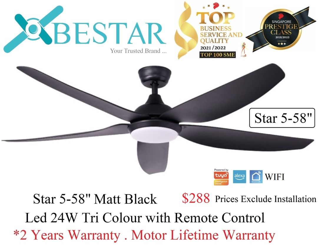 Bestar Star5 DC WIFI Ceiling Fan/38",48"&58"/WIFI Ceiling Fan/DC Fan/5 ...