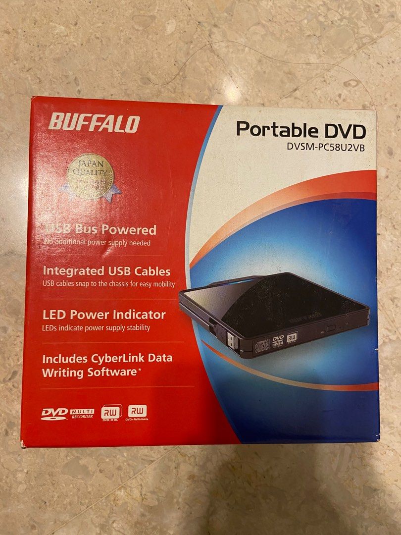 BNIP Buffalo Portable DVD DVSM-PC58U2VB, Computers & Tech, Laptops ...