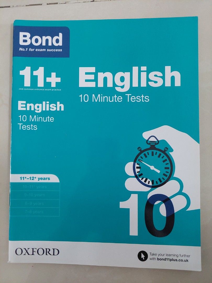 Bond english 10 miniute test excercise book, Everything Else on Carousell
