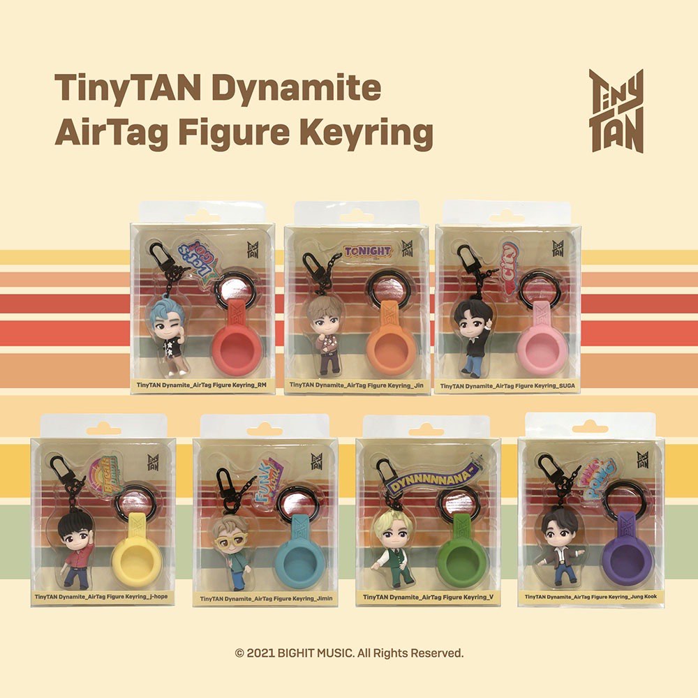 BTS OFFICIAL Dynamite TinyTAN Figure Keychain Airtag Keyring, Hobbies & Toys, Memorabilia ...