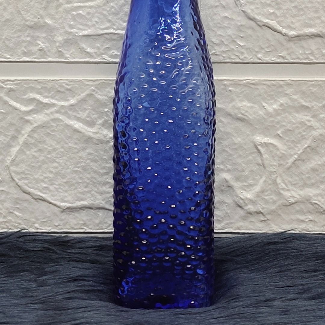 Cobalt Blue Decorative Glass Bottle/Bud Vase/Apothecary Bottle with ...