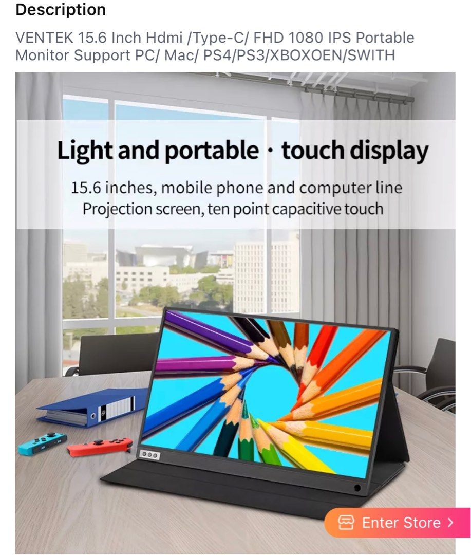 Cotin Portable Monitor Touchscreen Battery, Computers & Tech, Parts ...