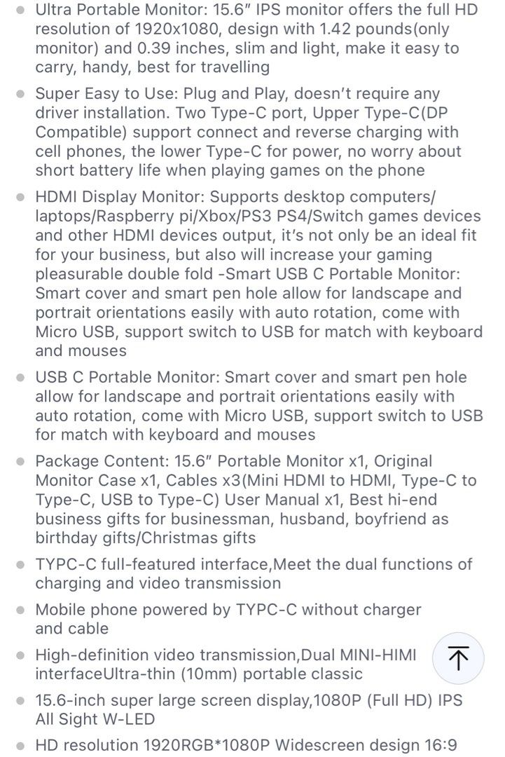 Cotin Portable Monitor Touchscreen Battery, Computers & Tech, Parts ...