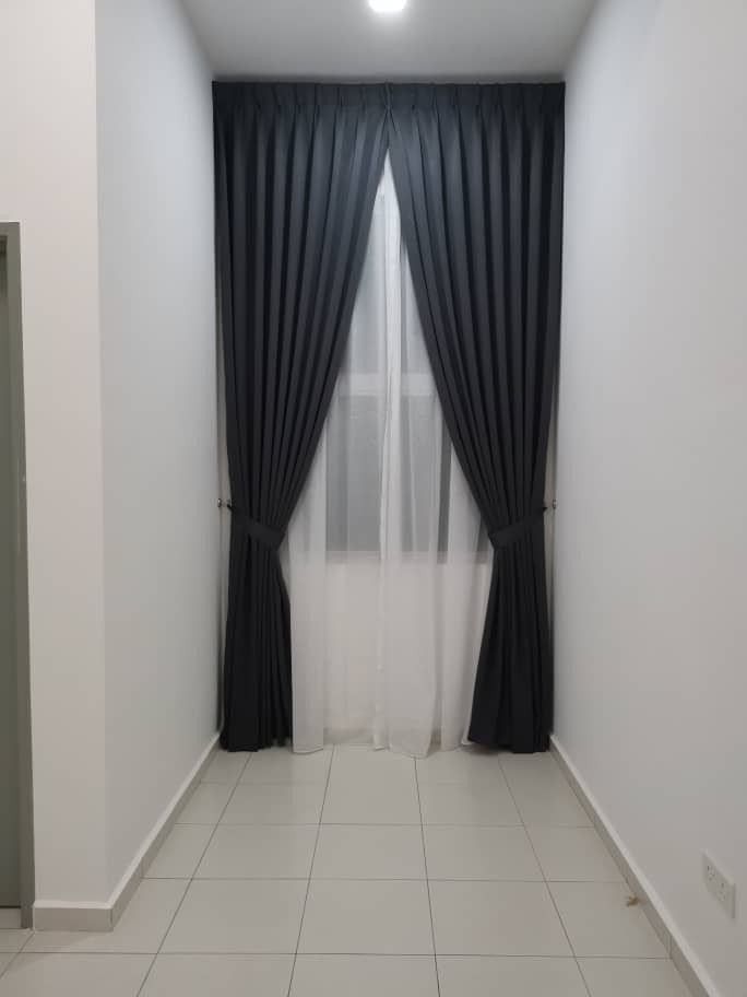 Curtain langsir blackout + sheer day curtain, Furniture & Home Living ...
