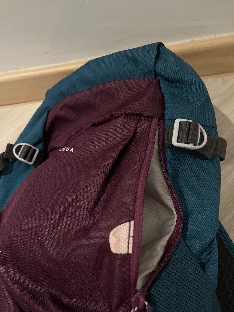 Decathlon 20L school backpack and camping backpack maroon and blue, Men ...