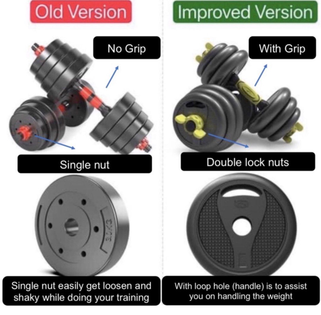 Dumbbell Set 30 Kg upgraded Version, Sports Equipment, Exercise ...