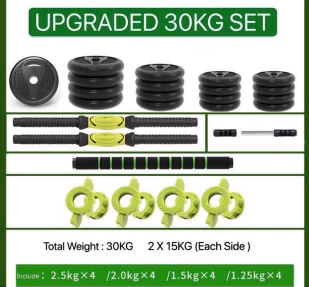 Dumbbell Set 30 Kg upgraded Version, Sports Equipment, Exercise ...