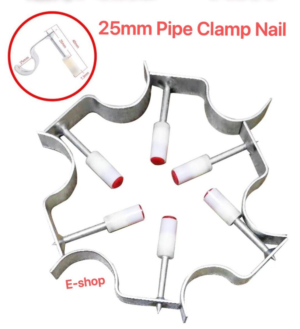 E-shop: 25mm Mini Pipe Clamp Nail for Steel Nails Gun Rivet, Furniture ...