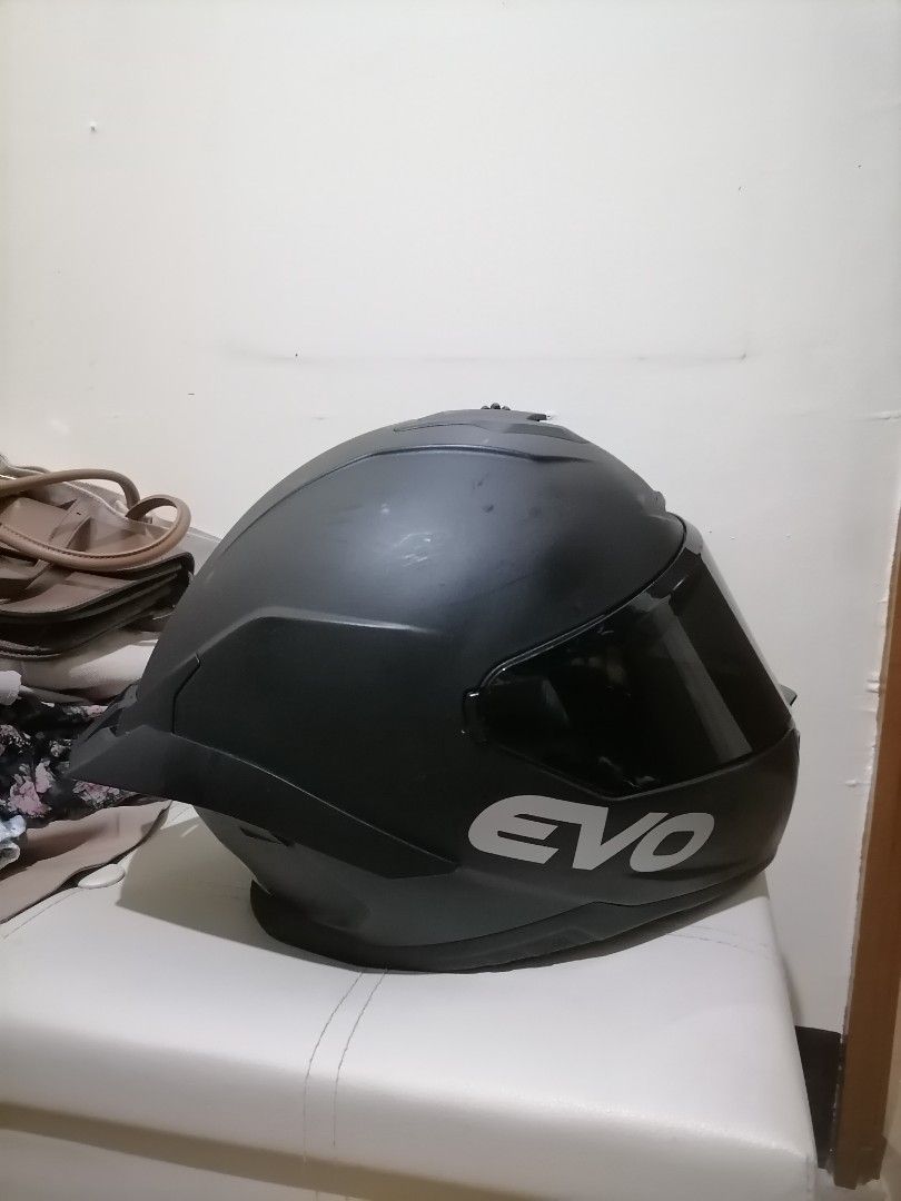 EVO MATTE BLACK HELMET, Motorbikes, Motorbike Parts & Accessories ...