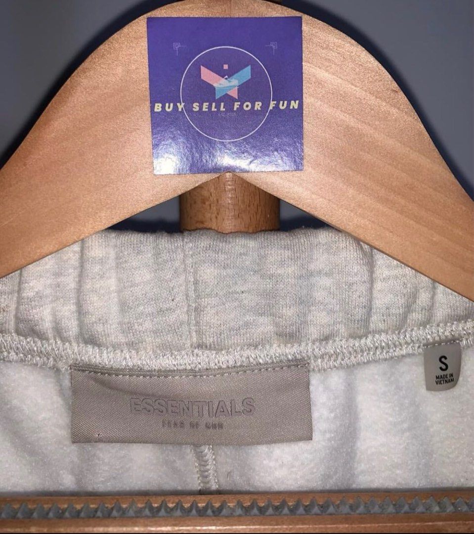 FEAR OF GOD ESSENTIALS LIGHT OATMEAL GREY SHORTS, Men's Fashion ...