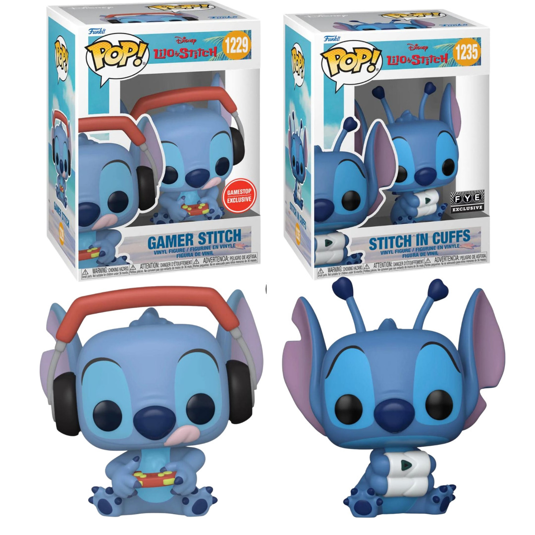 Funko Pop! Stitch In Cuff & Gamer (FYE & GAMESTOP EXCLUSIVE), Hobbies ...