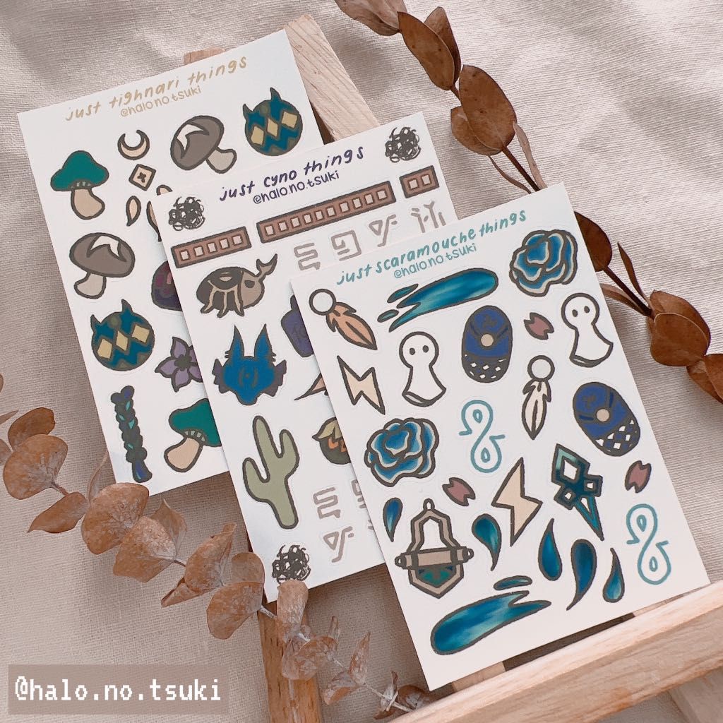 genshin impact | scaramouche tighnari cyno sticker sheets | journaling ...