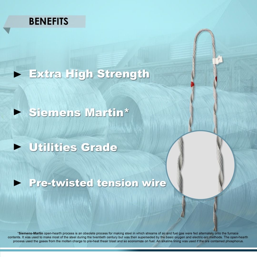 GUY-GRIP GALVANIZED STEEL 3/16 RED, PREFORMED GUY GRIP DEAD END, POWER ...