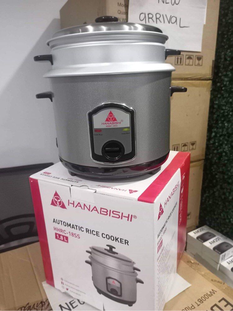 Hanabishi 1.8L Automatic Rice Cooker With Steamer HHRC-18SS, TV & Home ...