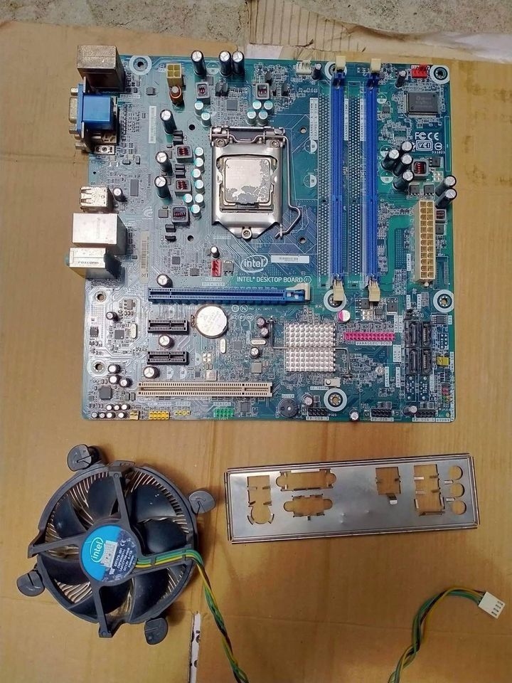 i3-540 processor with intel board With Heat sink fan Intel DH55PJ Motherboard with backplate ...