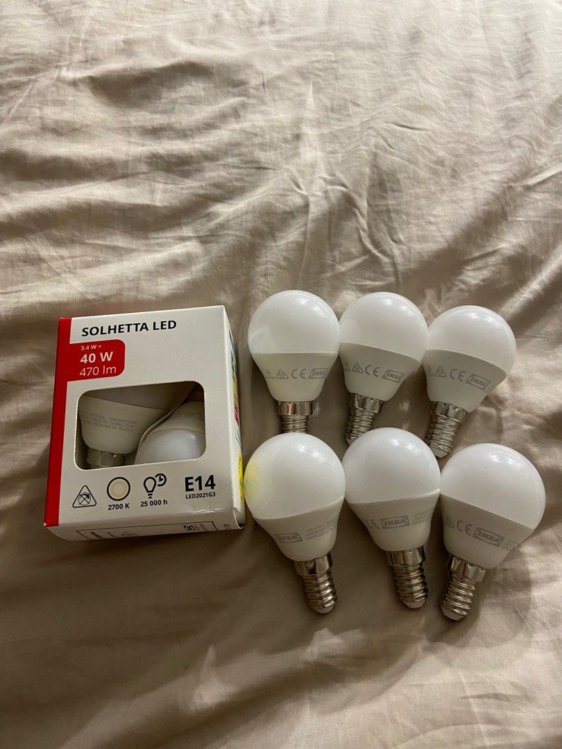 Ikea light bulbs E14 size (bought for musik), Furniture & Home Living ...