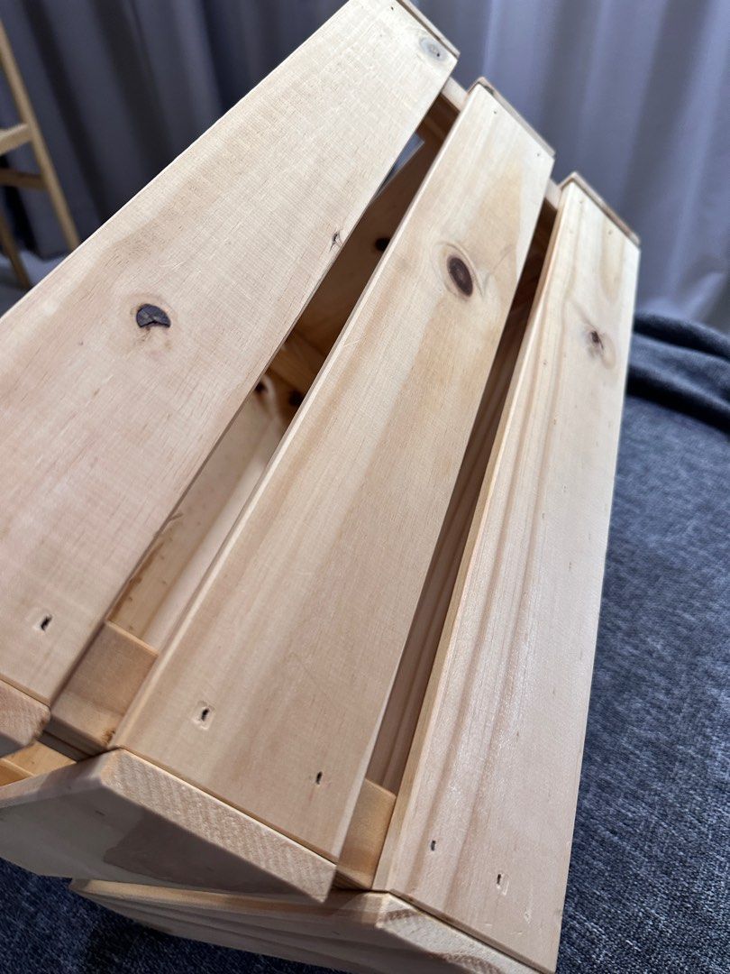 IKEA pine wood storage box 46cm crate , Furniture & Home Living, Home ...