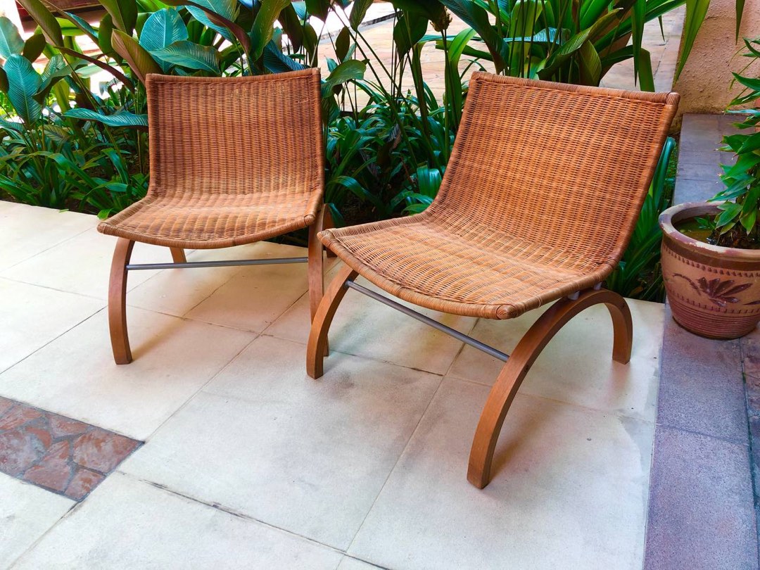 Ikea wicker bentwood chairs (PAIR), Furniture & Home Living, Furniture ...