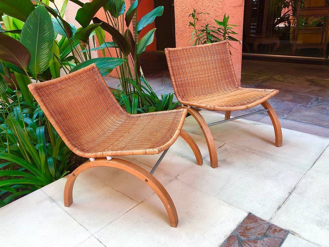 Ikea wicker bentwood chairs (PAIR), Furniture & Home Living, Furniture ...