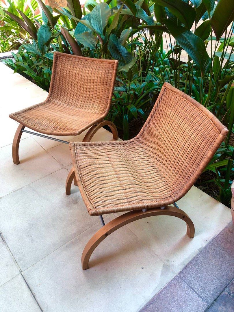 Ikea wicker bentwood chairs (PAIR), Furniture & Home Living, Furniture ...