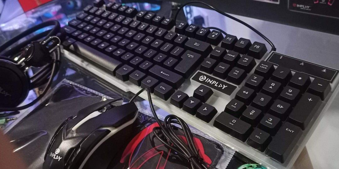 Inplay 4in1 Combo Keyboard Mouse Headphone Mousepad Black STX240 ...