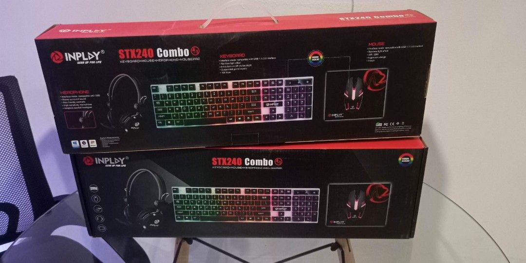 Inplay 4in1 Combo Keyboard Mouse Headphone Mousepad Black STX240 ...