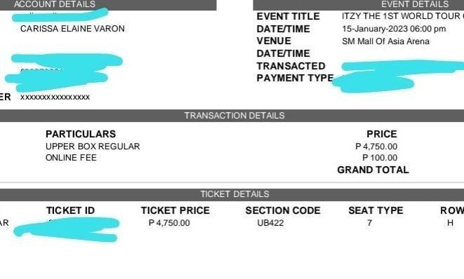 itzy checkmate in manila day 2 UB Reg 422, Tickets & Vouchers, Event ...