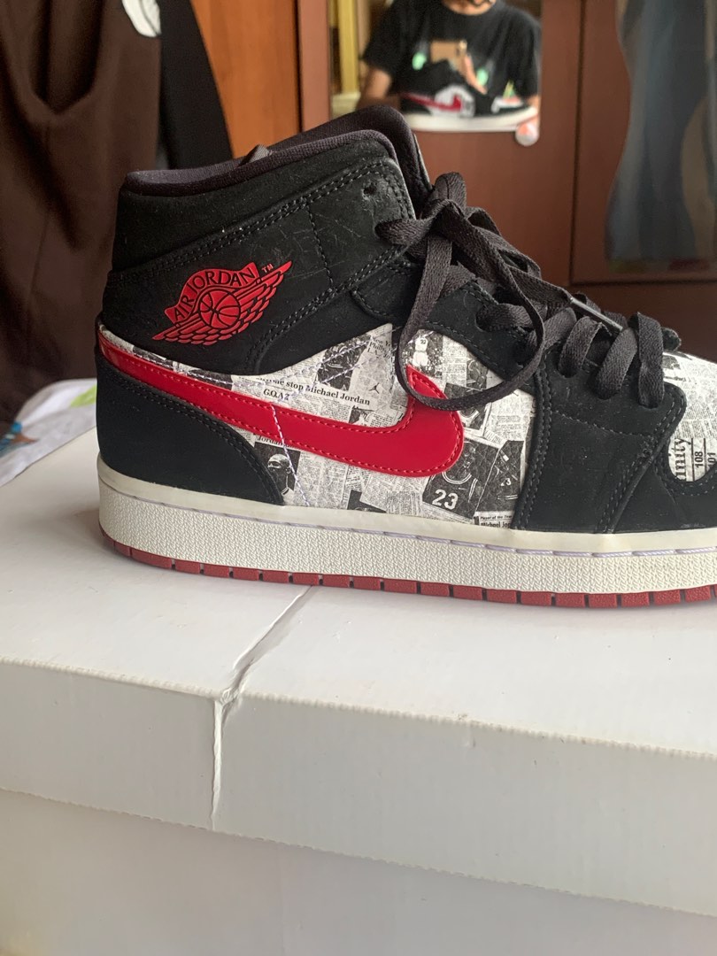 Jordan 1 Newspaper Air Times, Men's Fashion, Footwear, Sneakers on ...