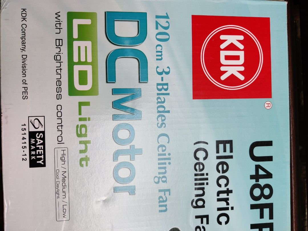 KDK U48FP CEILING FAN WITH LED LIGHT, Furniture & Home Living, Lighting ...