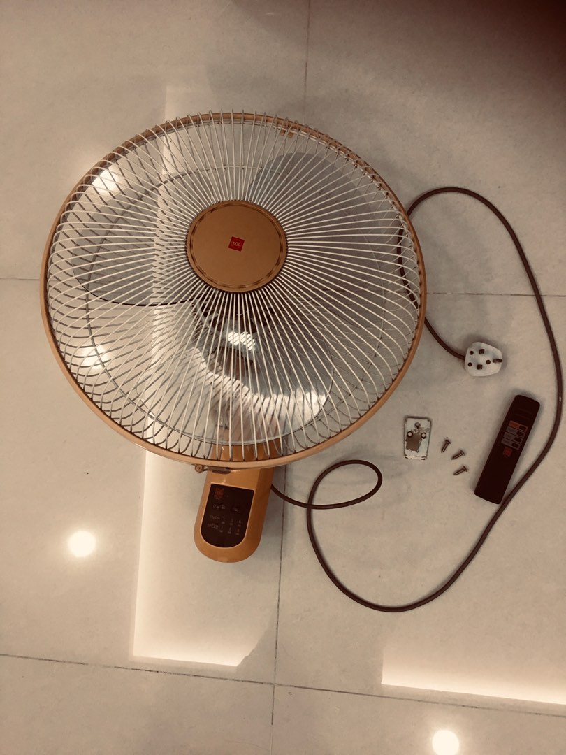 KDK Wall Fan 16 inches with remote control and bracket, Furniture ...