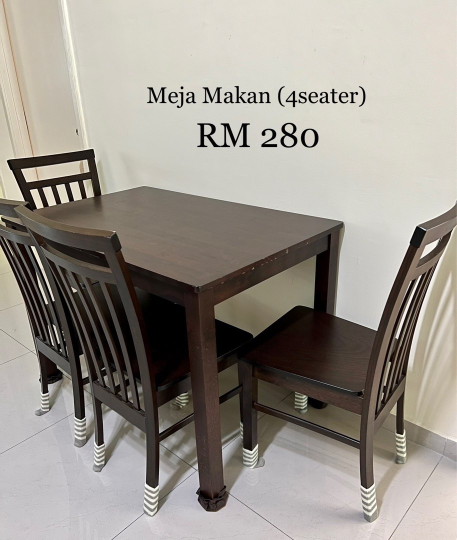 Meja Makan Dining Table 4 Seater, Furniture & Home Living, Furniture ...
