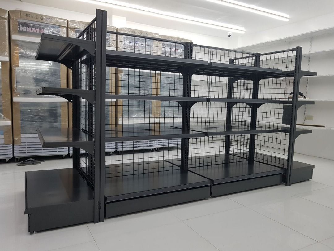 metal gray standee gondola shelves, Furniture & Home Living, Furniture ...