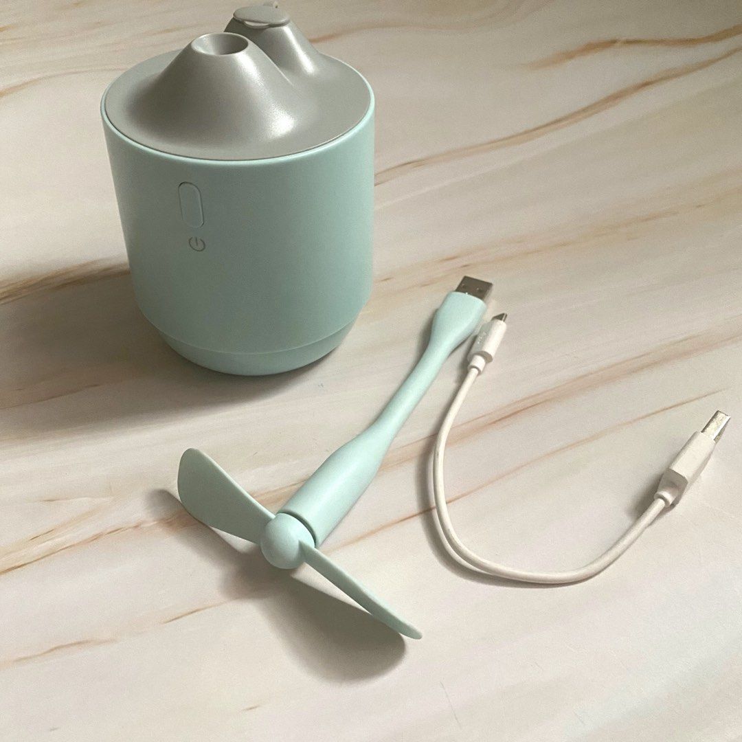 MINISO Mini Electric Humidifier in Mint with USB Fan, Furniture & Home ...