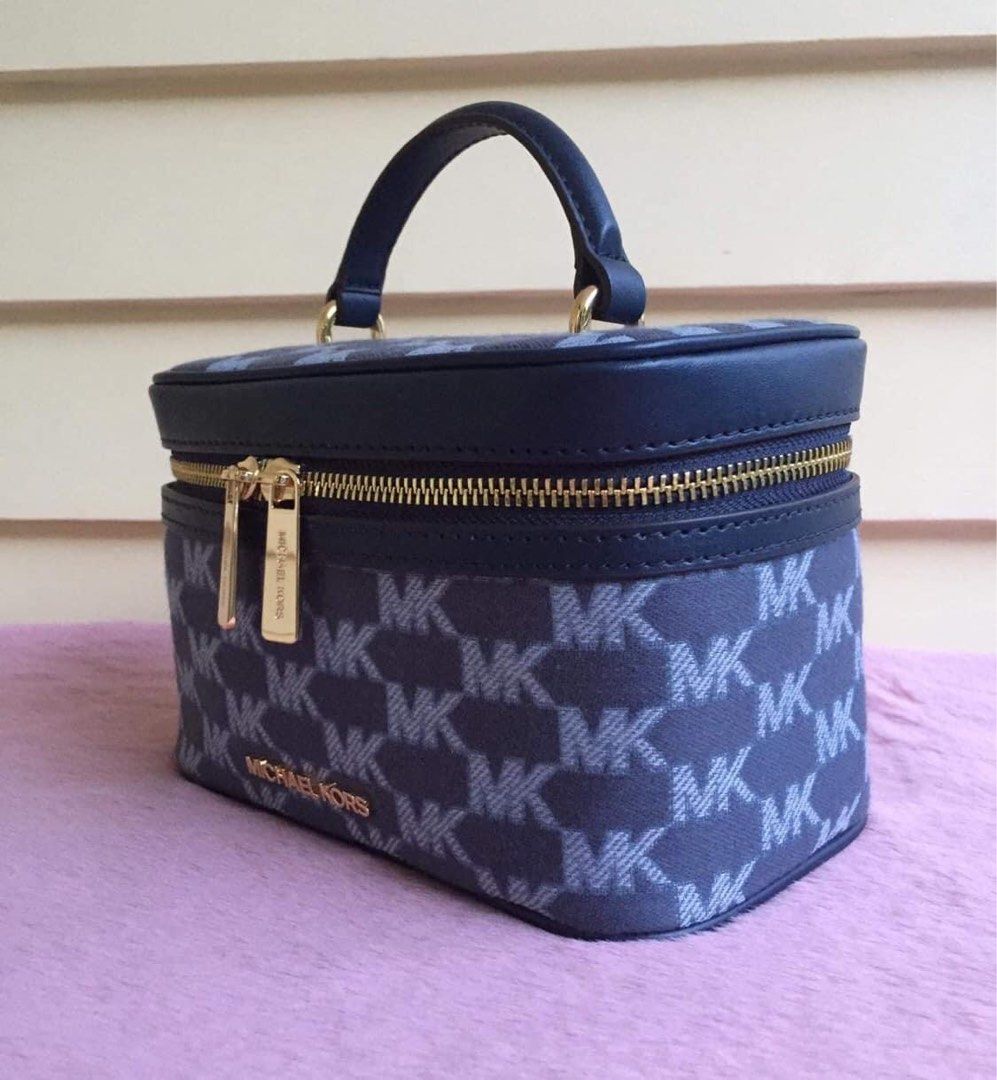 MK MEDIUM TRUNK XBODY NAVY MULTI, Women's Fashion, Bags & Wallets, Cross-body Bags on Carousell