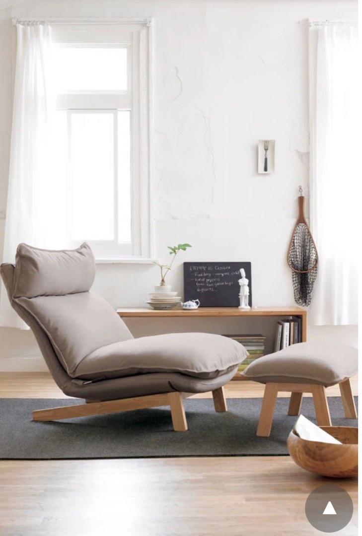 MUJI Reclining Lounge Chair with Ottoman, Furniture & Home Living ...