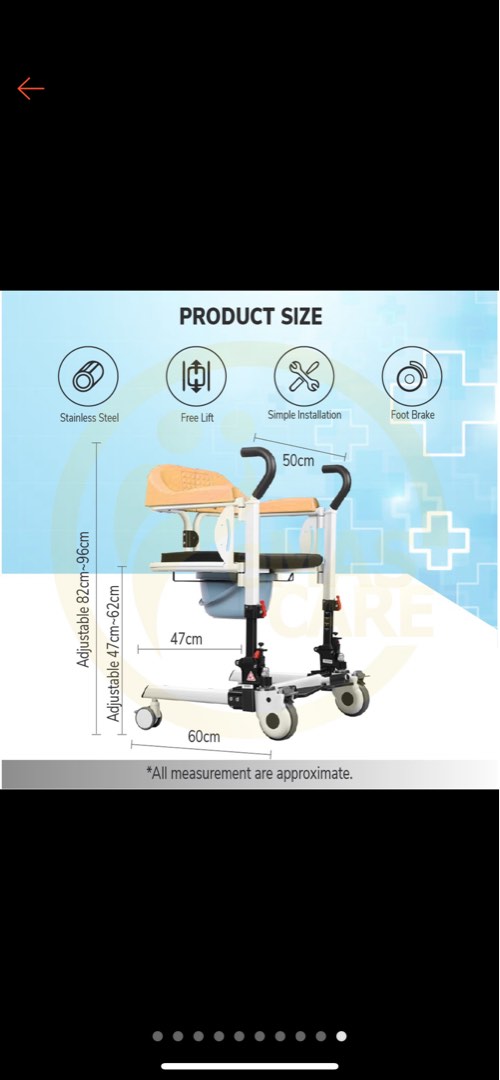 Multi Functional Lifting Commode Wheelchair, Furniture & Home Living ...