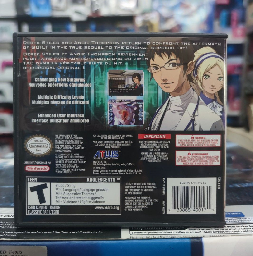 Nintendo DS Trauma Center Under The Knife 2, Video Gaming, Video Games ...