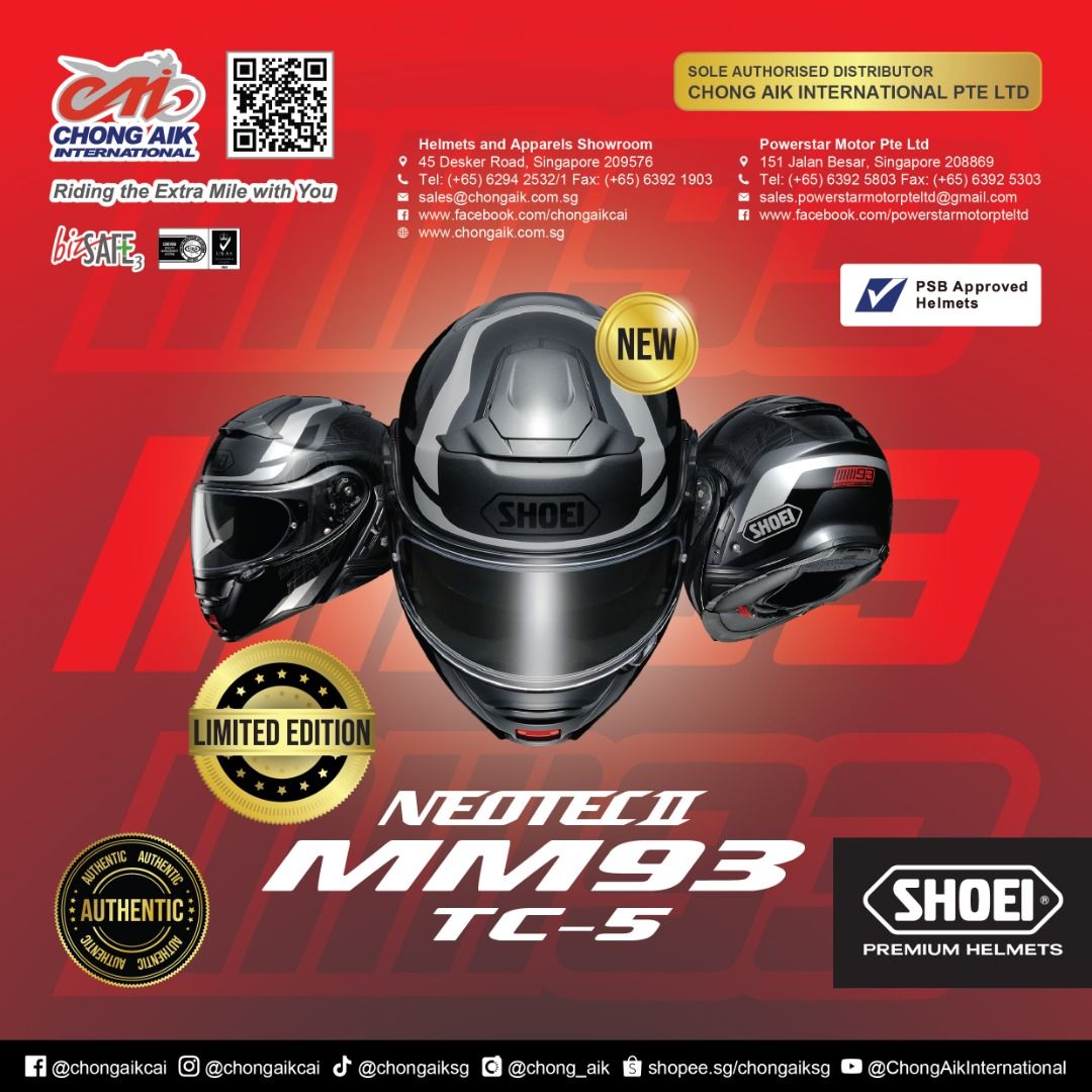 [NOW AVAILABLE] SHOEI MM93 Collection - SHOEI Neotec II MM93 TC5 ...