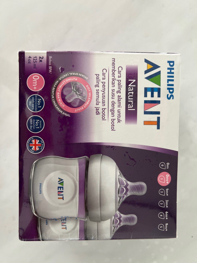 Philips Avent Natural Milk Bottle 2 x 125ml, Babies & Kids, Nursing ...