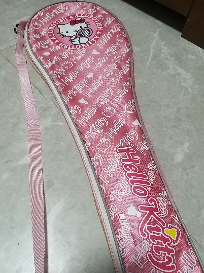 Pink Badminton racquet bag girl hello kitty kid child, Sports Equipment ...