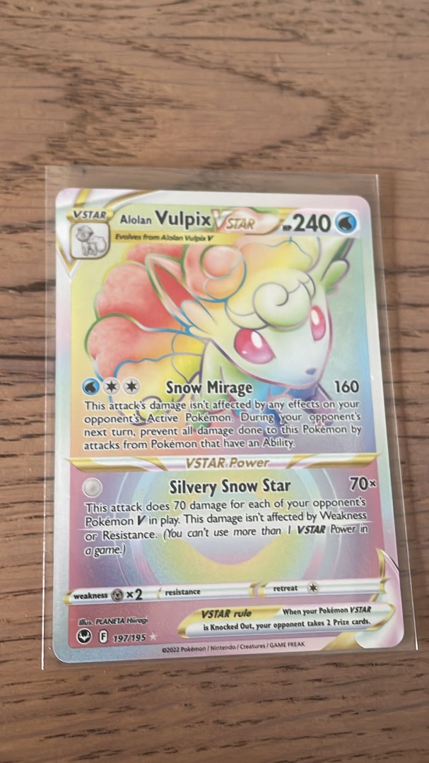 Pokemon Alolan Vulpix Rainbow Card, Hobbies & Toys, Toys & Games on ...