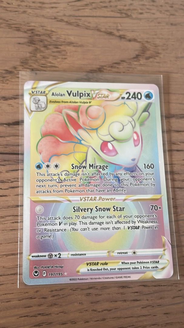 Pokemon Alolan Vulpix Rainbow Card, Hobbies & Toys, Toys & Games on ...