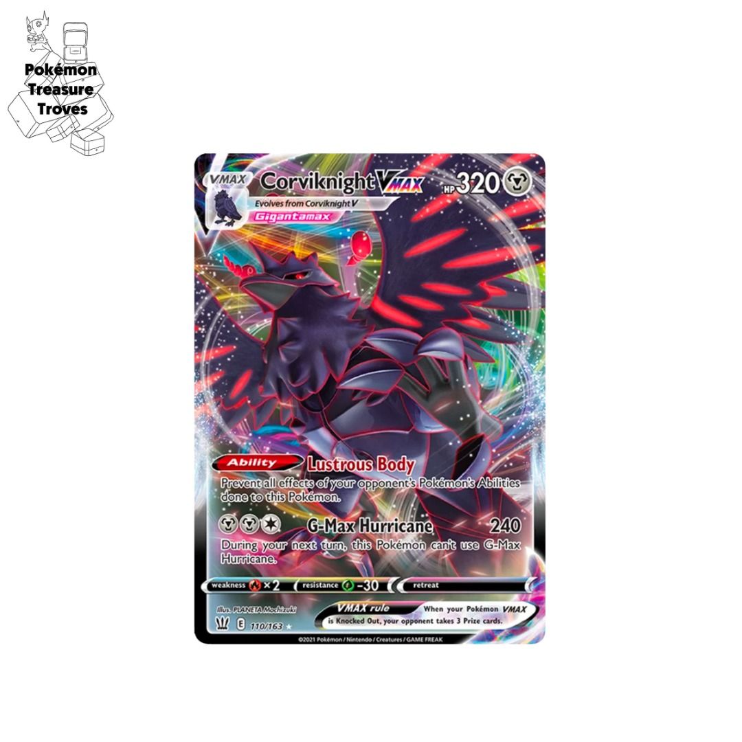 Pokemon Battle Styles Corviknight Vmax Card, Hobbies & Toys, Toys ...