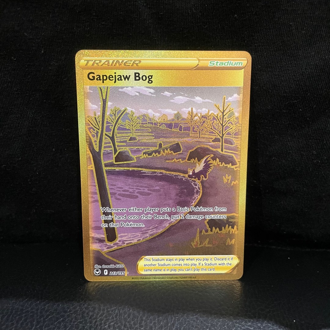Pokemon Trading Card Game TCG - Gapejaw Bog Trainer Gold Card 213/195 ...