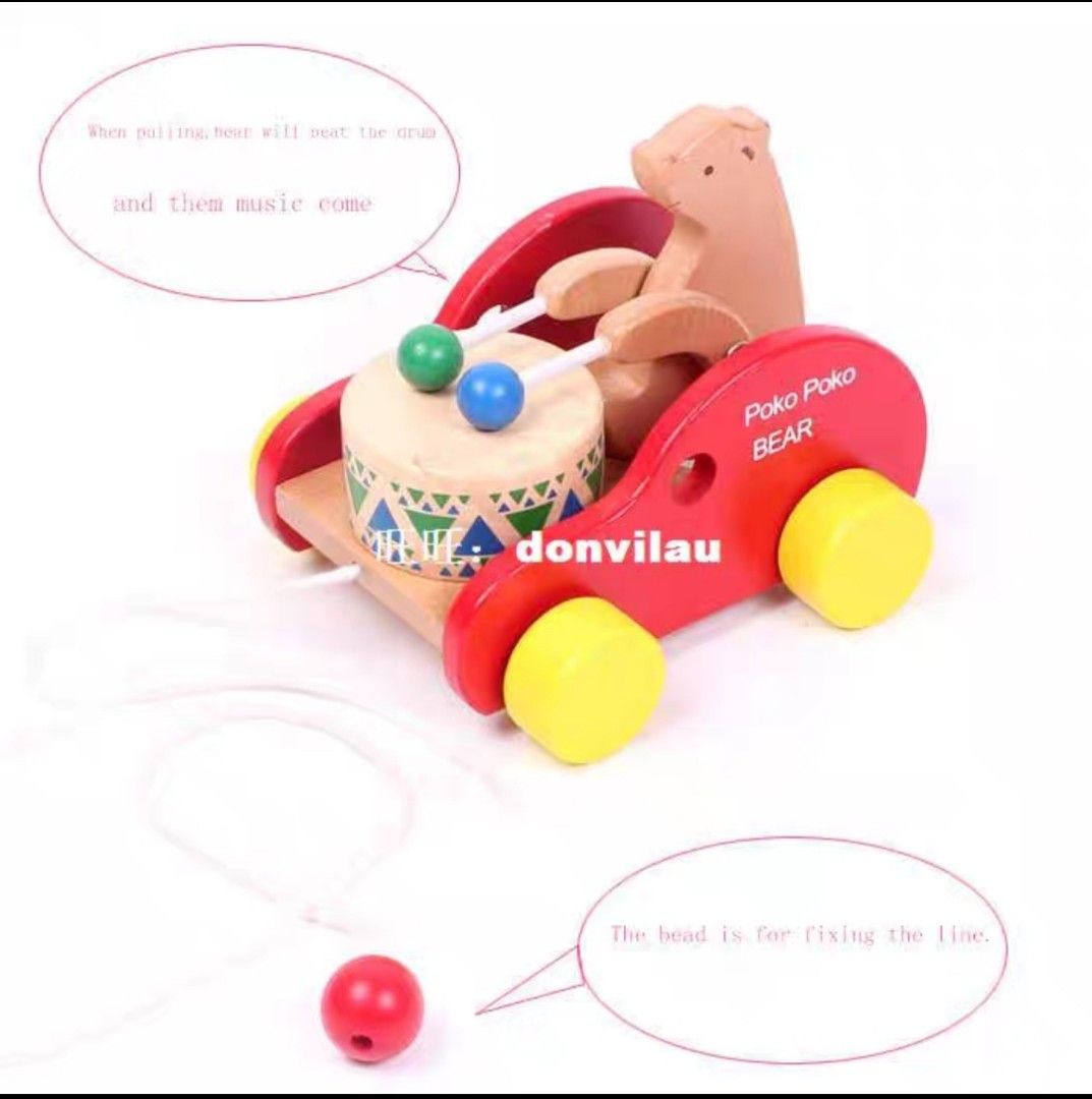 Poko Bear Pulling Toy, Babies & Kids, Infant Playtime on Carousell
